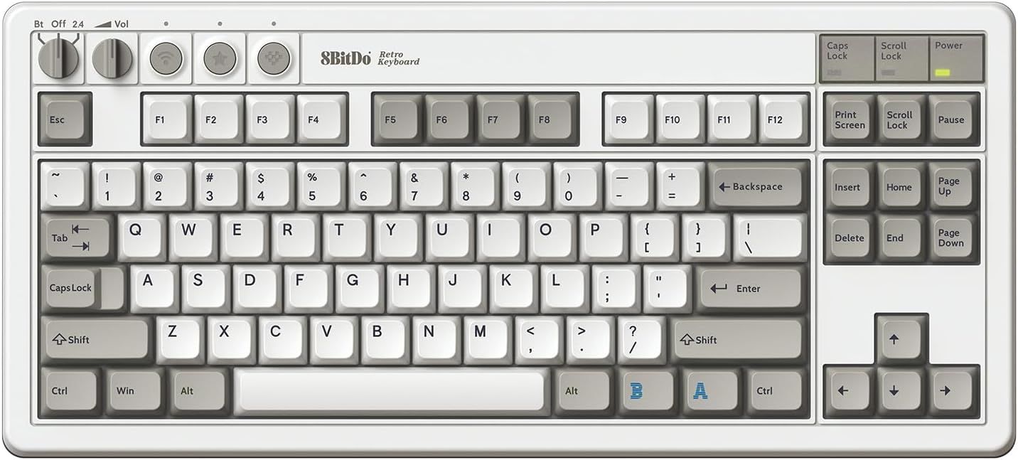 Механична клавиатура 8Bitdo - Retro 87 M Edition, безжична, Kailh Box V2 | Ozone.bg