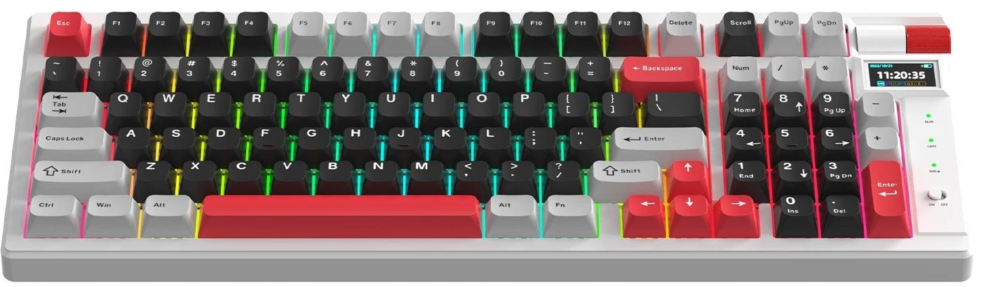 Механична клавиатура Marvo - Monka Storm KG991W, безжична, RGB, бяла ...