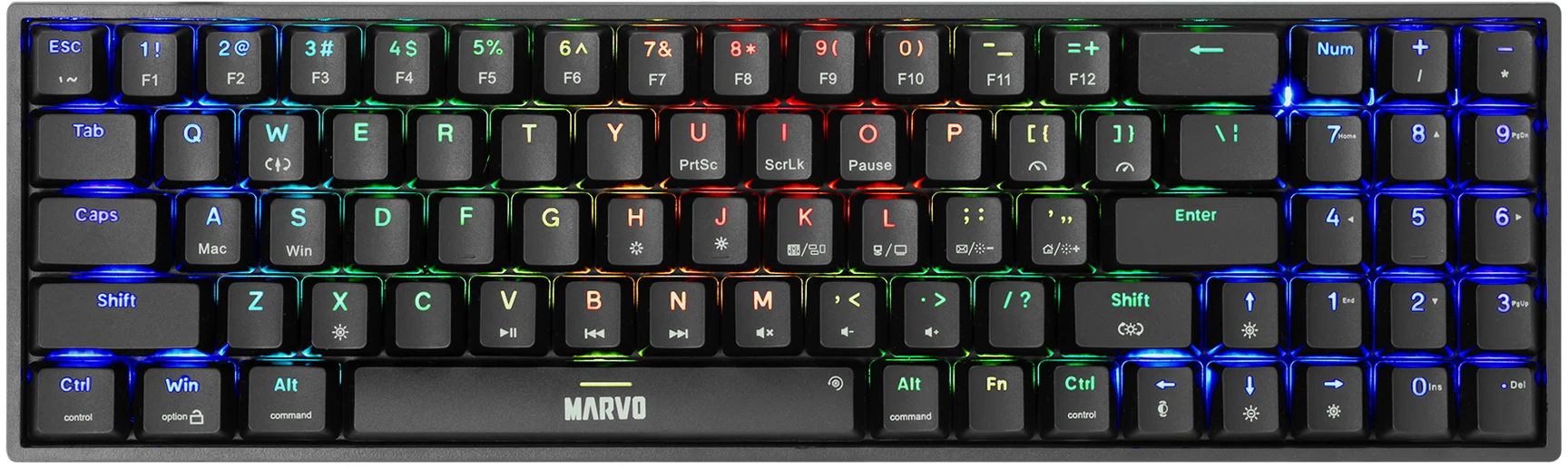 Механична клавиатура Marvo - KG956 Shogo 78 RGB, Marvo switch, черна ...