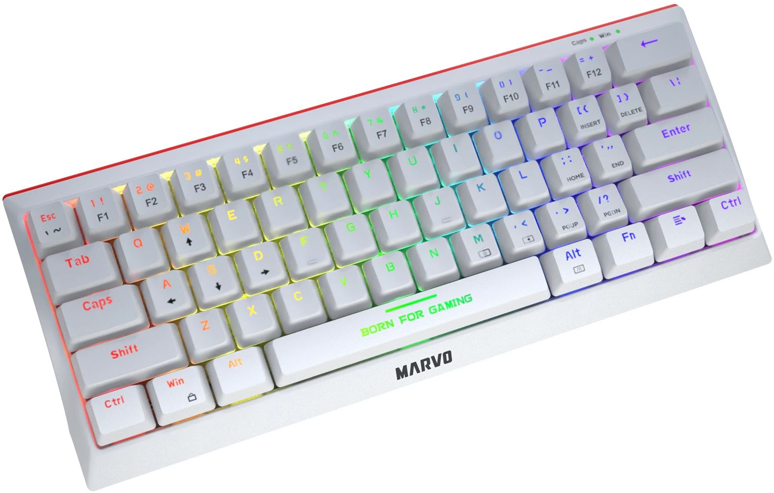 Механична клавиатура Marvo - KG962G Hecate 61R WH White, Red switches ...