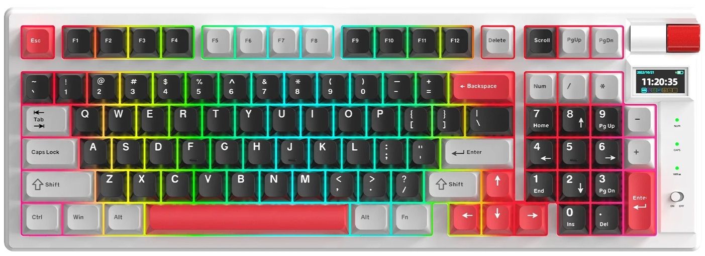 Механична клавиатура Marvo - Monka Storm KG991W, безжична, RGB, бяла ...