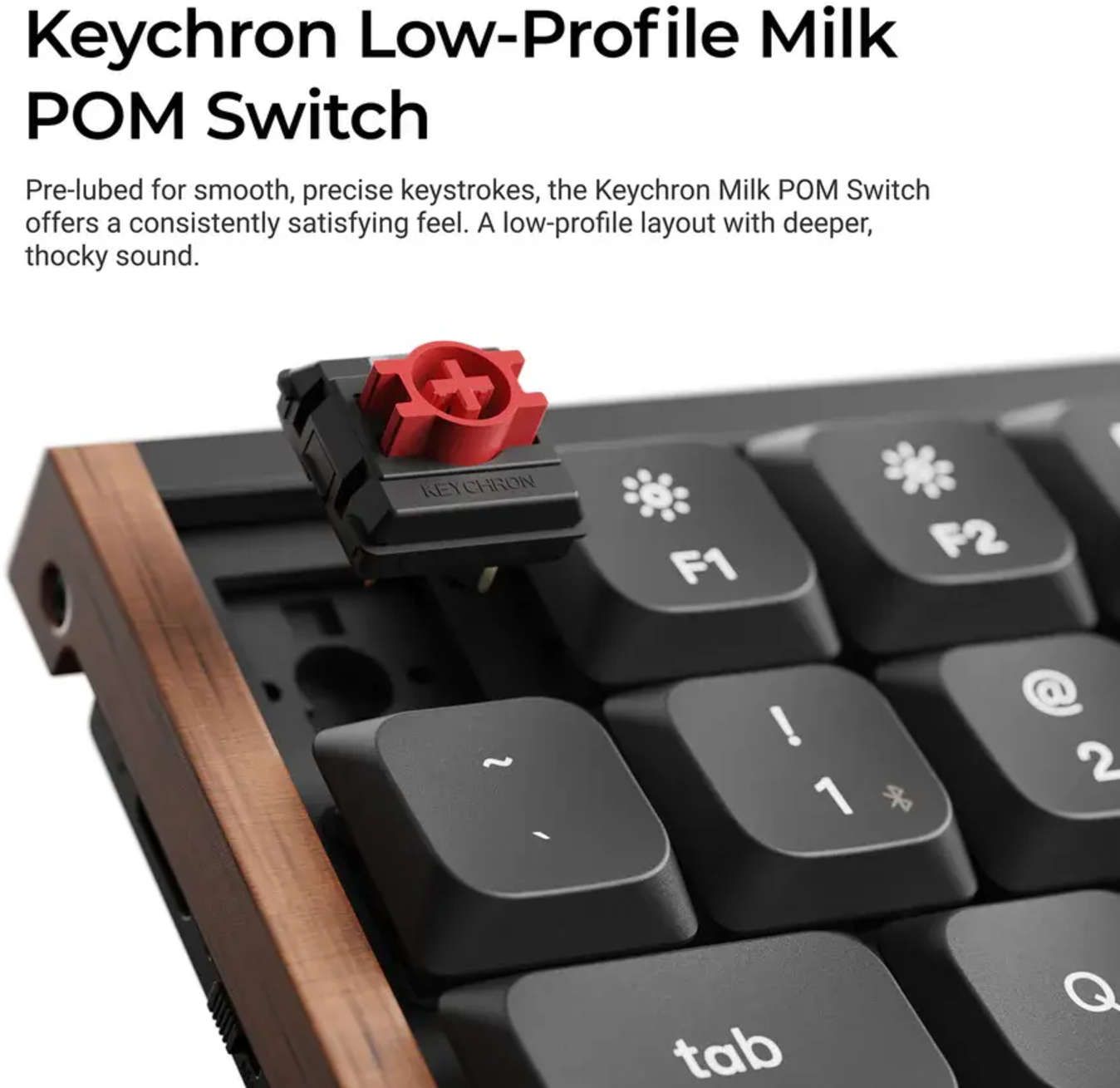Механична клавиатура Keychron - K3 Max SE, безжична, Milk POM Red, RGB ...