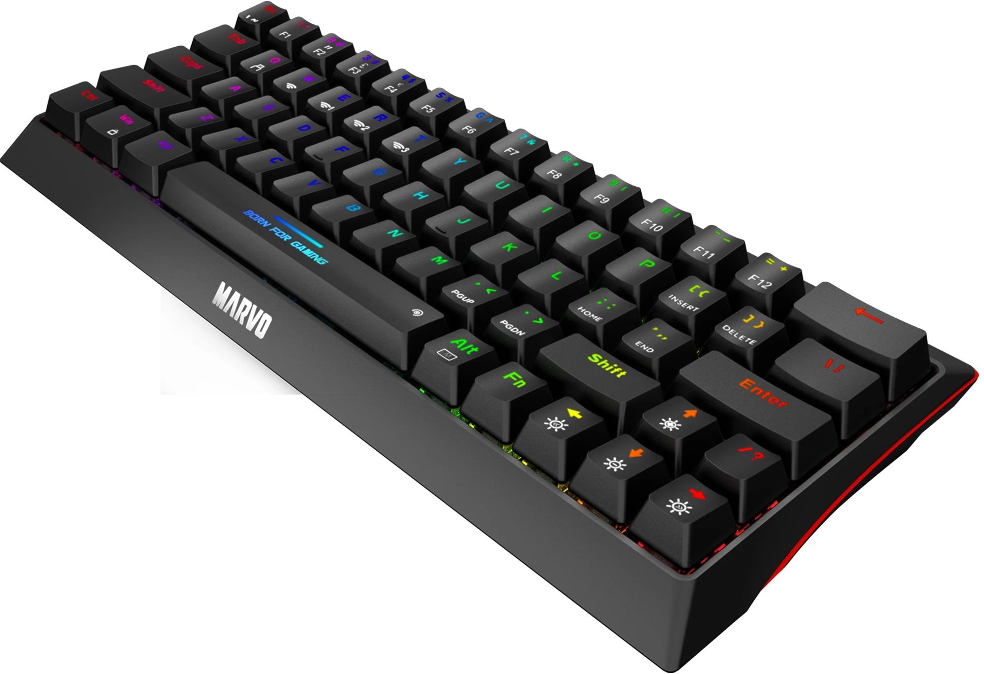 Механична клавиатура Marvo - KG962W-R Hecate 61WR Black, безжична ...