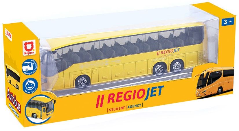Метален автобус Rappa - RegioJet, 19 cm, жълт | Отлична цена | Ozone.bg