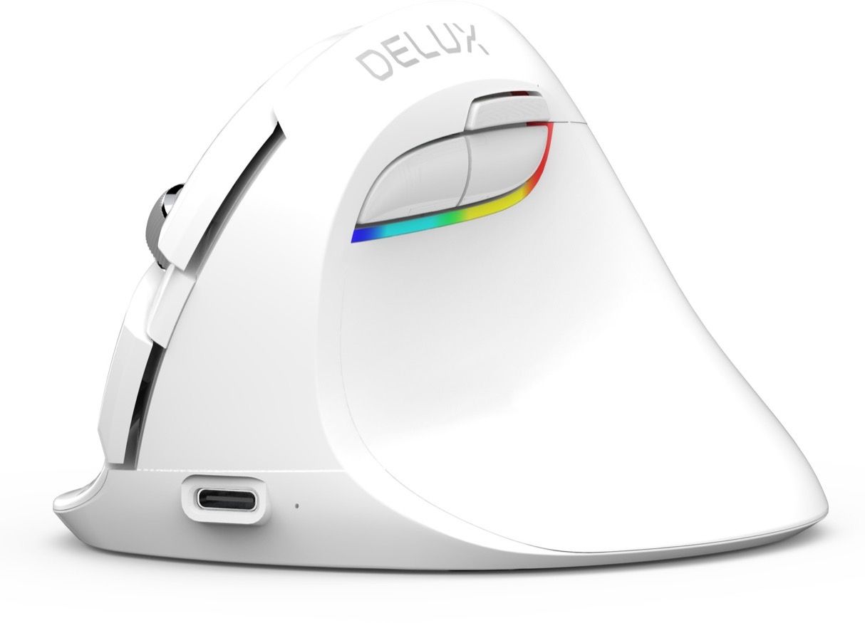 Мишка Delux - M618 mini, безжична, бяла | Ozone.bg