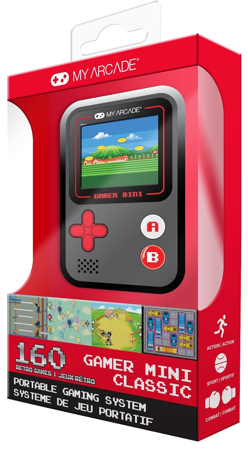 Мини конзола My Arcade - Gamer Mini Classic 160in1, черна/червена ...