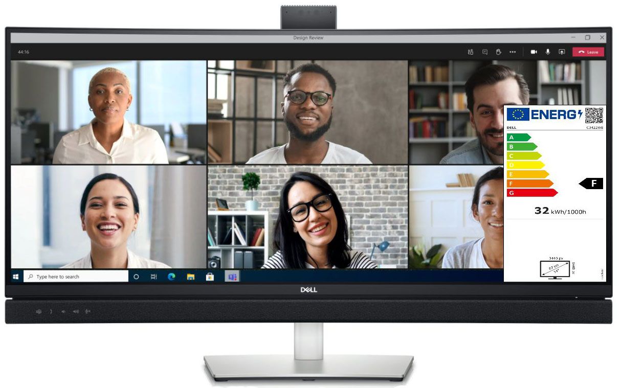 Монитор Dell - C3422WE, 34", QHD, Curved, IPS, Anti-Glare, USB Hub ТОП ...