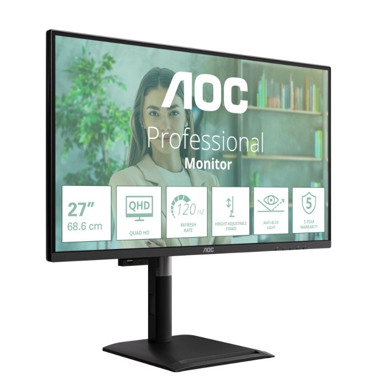 Монитор AOC – Q27P4U, 27'', WQHD, IPS, Anti-Glare, черен ТОП цена ...
