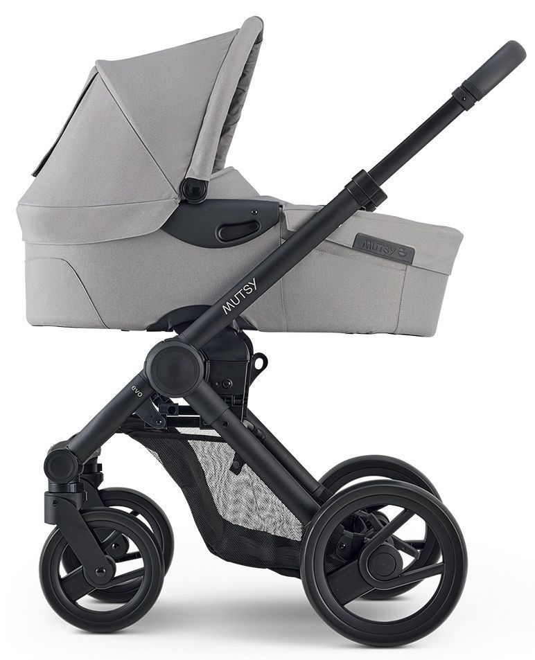 Модулна количка 2 в 1 Mutsy Evo - Шаси със седалка + кош, Pebble Grey ...