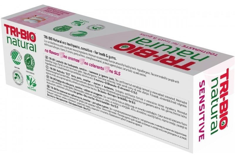 Натурална еко паста за зъби Tri-Bio - Sensitive, 75 ml | Добра цена ...