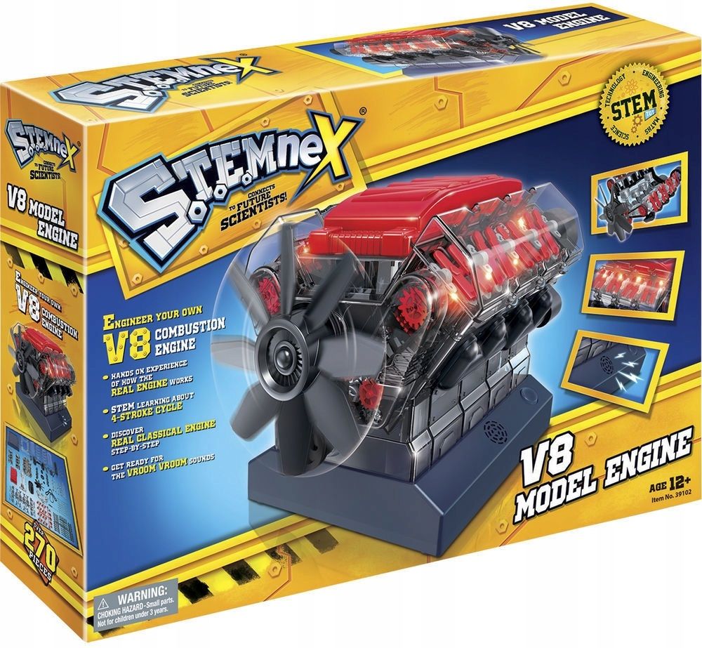 Научен STEM комплект Amazing Toys Stemnex - Двигател V8 с вътрешно ...