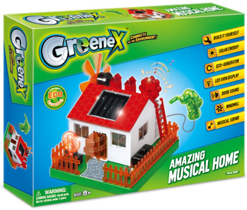 Научен STEM комплект Amazing Toys Greenex - Музикална къща със соларна ...