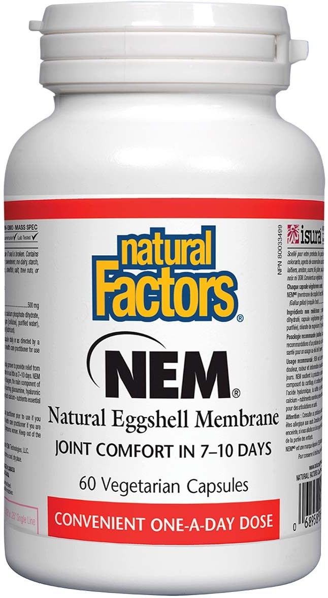 NEM Natural Eggshell Membrane, 500 mg, 60 капсули, Natural Factors ...