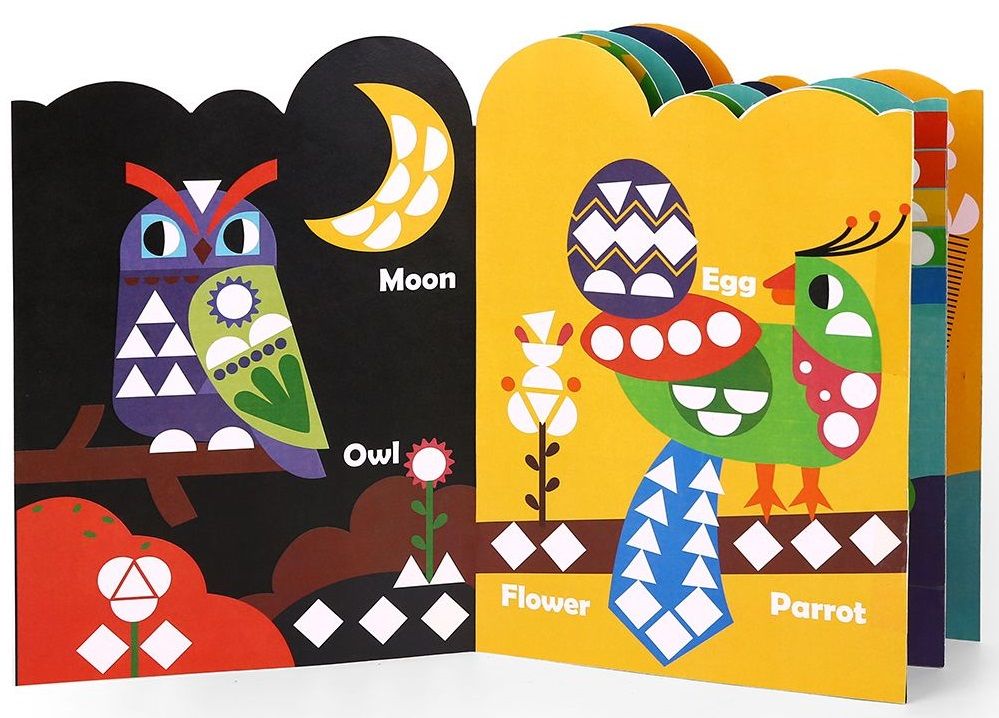 Образователна книжка Tooky Toy - Животни, картини с геометрични стикери | Отлична цена | Ozone.bg