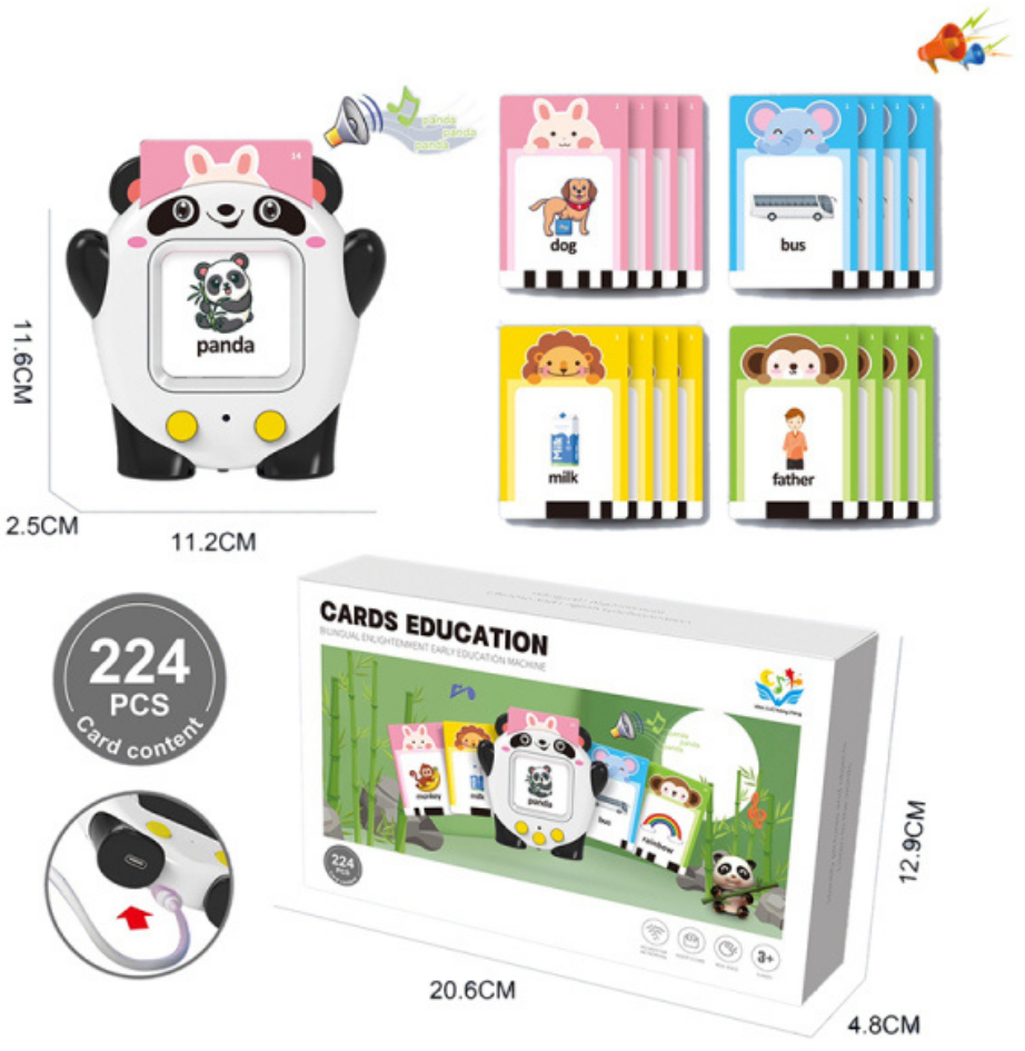 Образователна играчка Wan Ju - Четец за карти, панда | Отлична цена ...