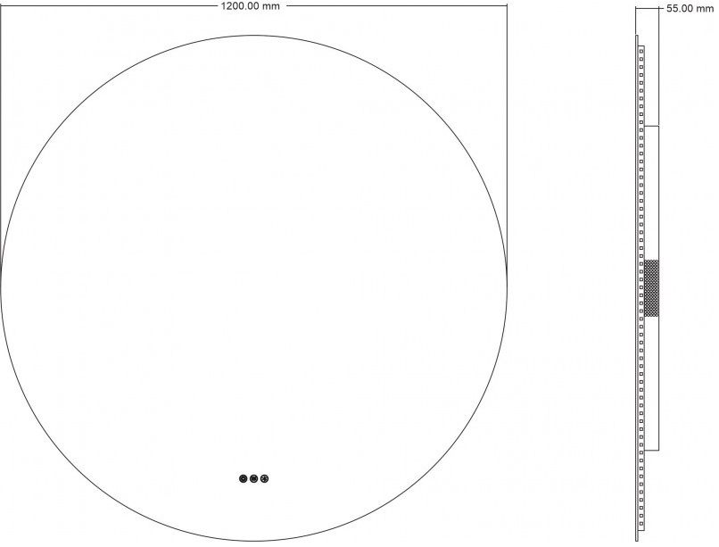 LED Огледало за стена Inter Ceramic - Ø120, ICL 1825, Touch screen | Ozone.bg