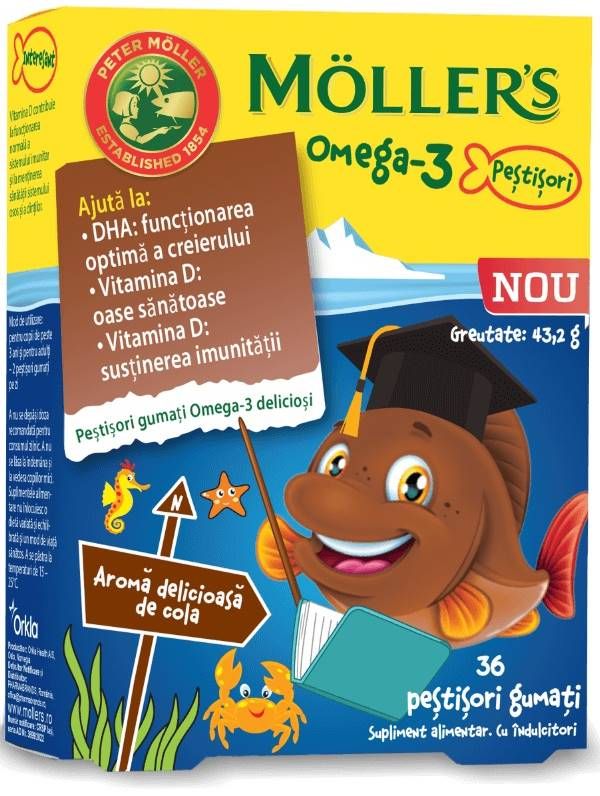 Omega 3 Желирани рибки за деца кола 36 броя Mollers Ozone Bg