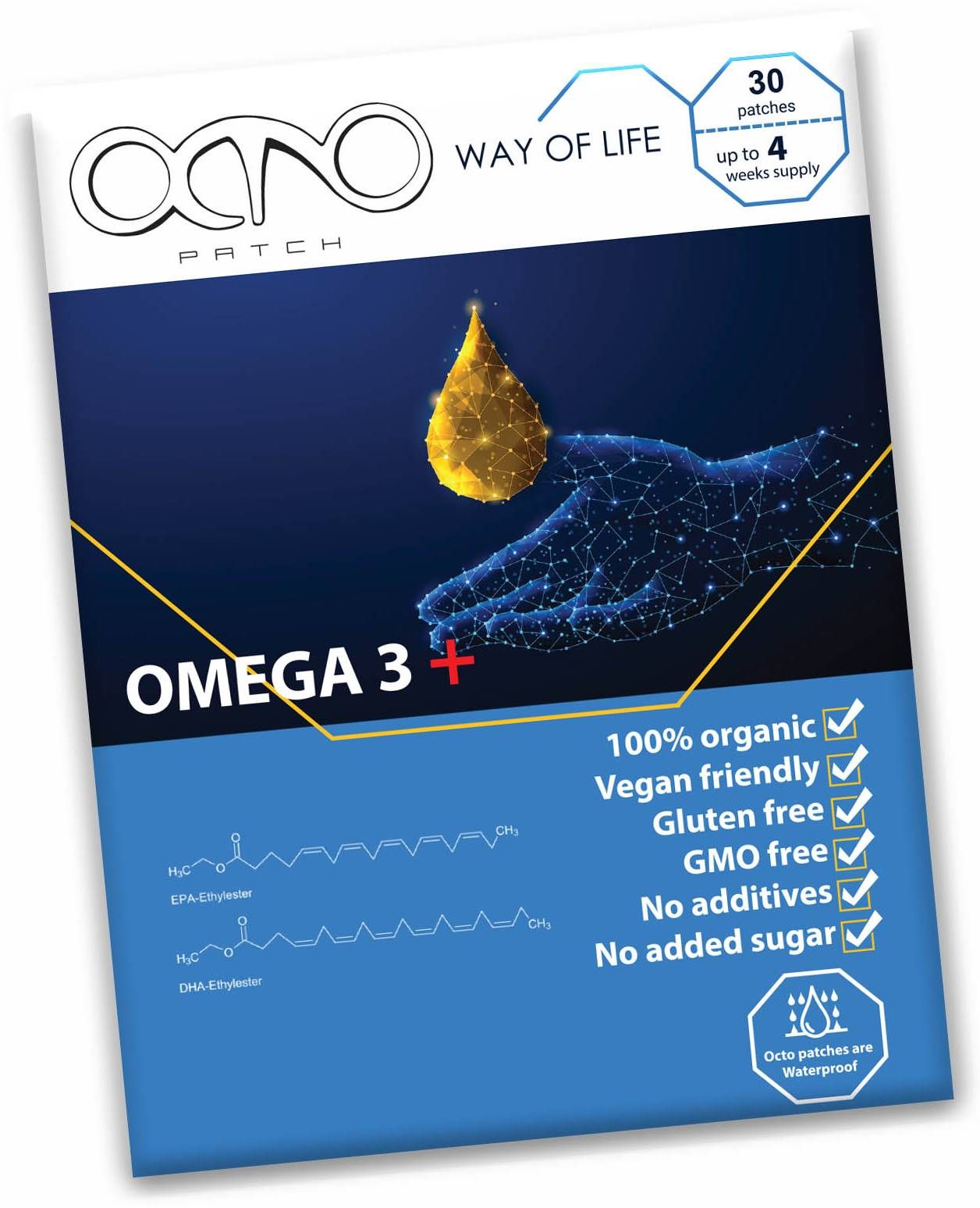 Omega 3+ Трансдермални пластири, 30 броя, Octo Patch | Ozone.bg