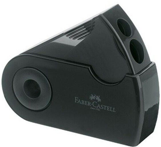 Острилка с ръкав Faber-Castell - Двойна, черна | Ozone.bg