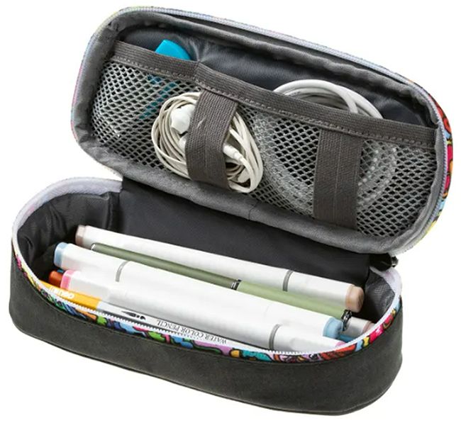 Овален ученически несесер Zipit Digital - Среден, черен | Ozone.bg