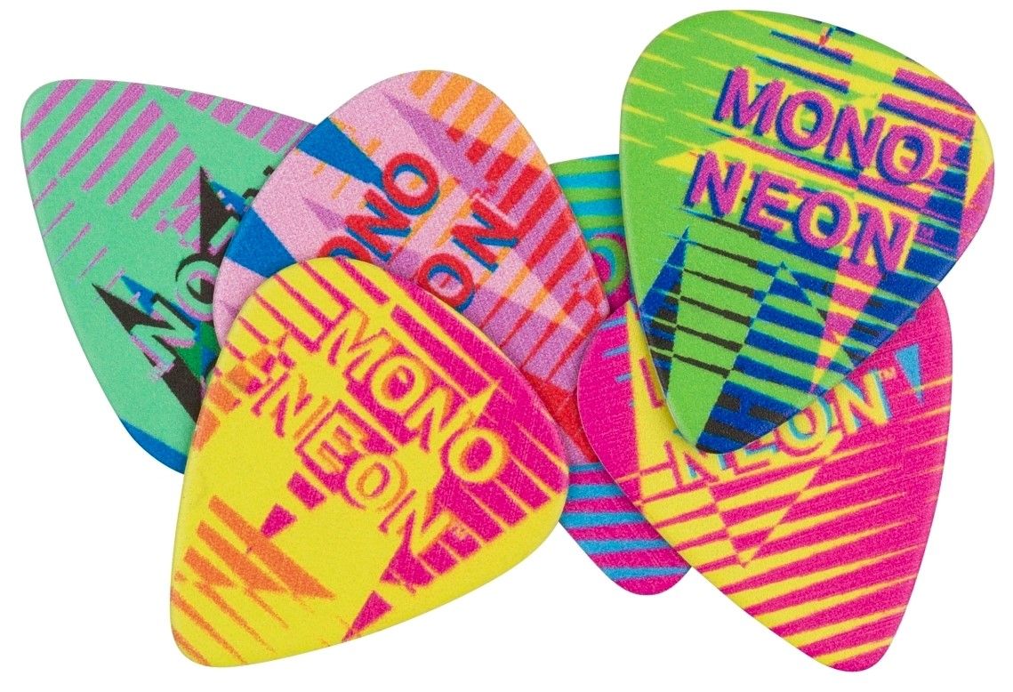 Перца за китара Fender - MonoNeon Pick Tin, 6 броя, многоцветни | Ozone.bg