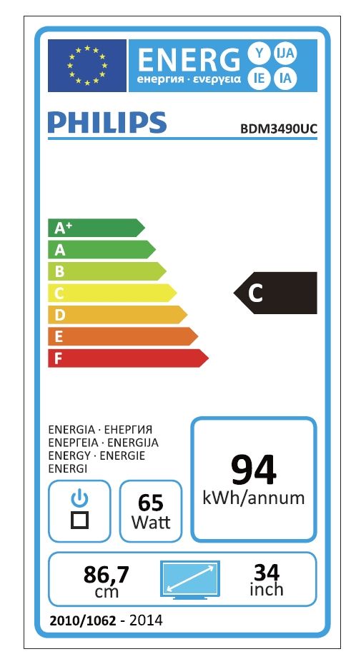Philips BDM3490UC, 34" IPS LED, 5 ms, 50M:1 DCR, 300 cd/m2, 3440x1440 ...
