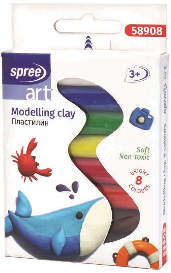 Пластилин Spree Art - 8 цвята | Ozone.bg