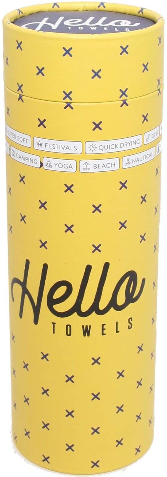 Памучна кърпа в кутия Hello Towels - Bali, 100 х 180 cm, сиво-жълта ...