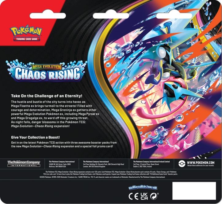 Pokemon TCG: Mega Evolution Chaos Rising 3-Pack Blister - Charmeleon ...