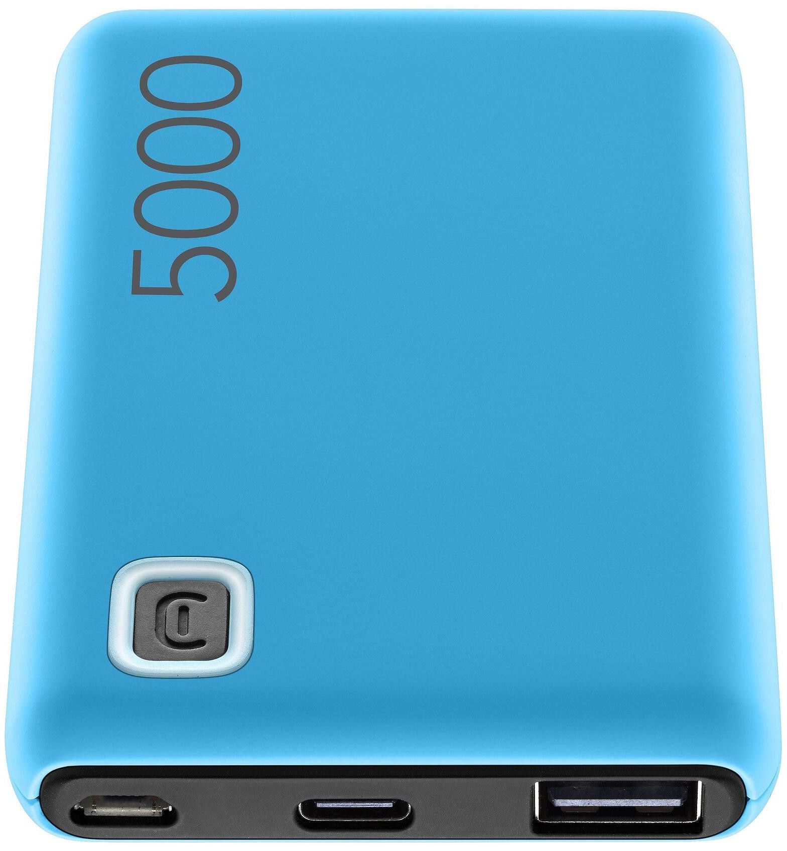 Портативна батерия Cellularline - ESSENCE, 5000 mAh, синя | Ozone.bg