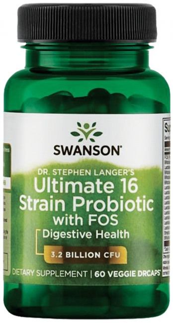 Ultimate 16 Strain Probiotic with FOS, 60 капсули, Swanson | Ozone.bg