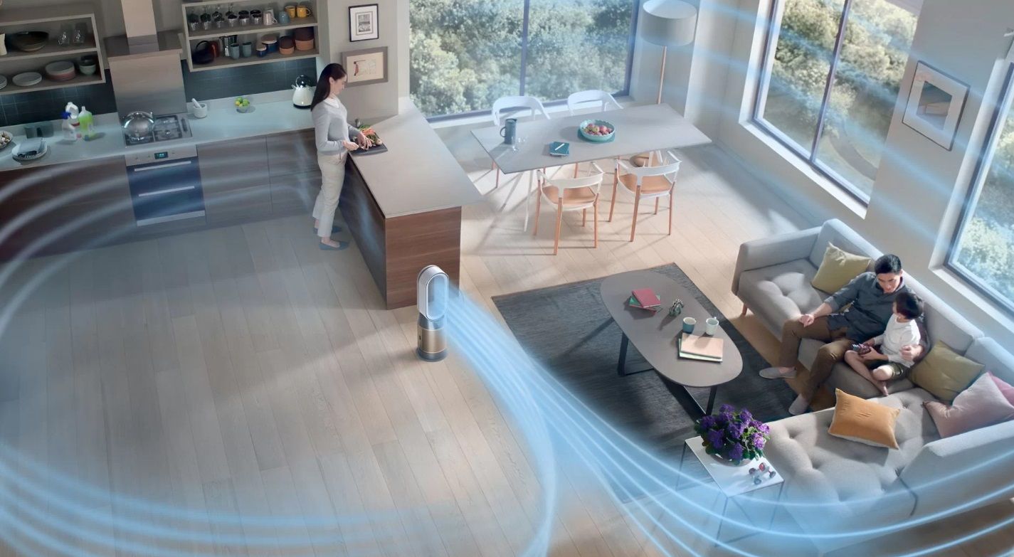 Пречиствател за въздух Dyson - HP09, HEPA H13, 61.5 dB, никел/златист | Ozone.bg