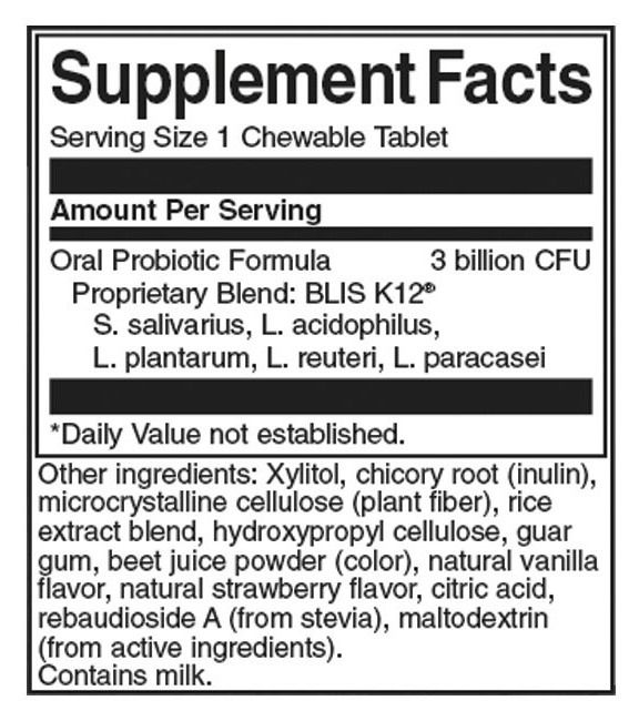 Oral Probiotic Formula, 30 дъвчащи таблетки, Swanson | Ozone.bg