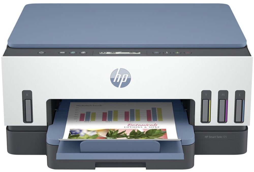 Принтер HP - 725 All-in-One, мастиленоструен, бял/син | Ozone.bg