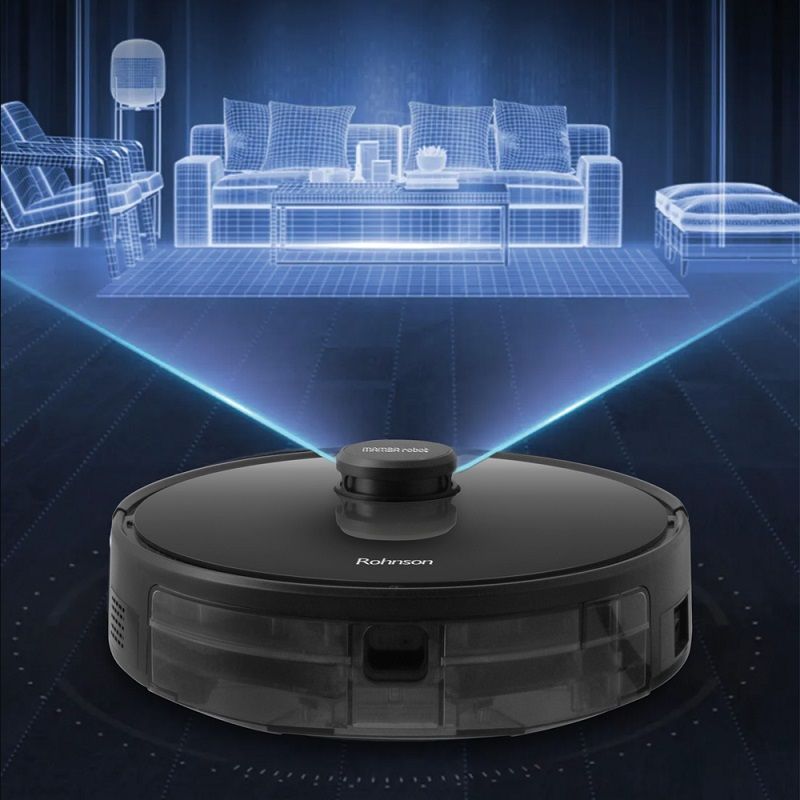 Прахосмукачка робот Rohnson - RM-01, HEPA H14, черна | Ozone.bg