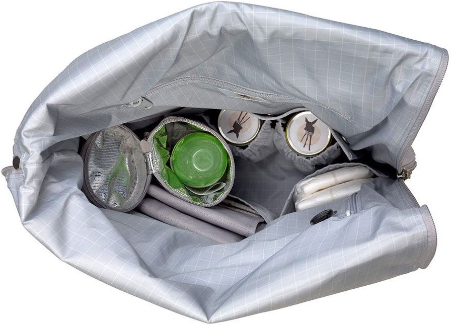 Раница за бебешка количка Lassig - Сива, с аксесоари | Добра цена | Ozone.bg