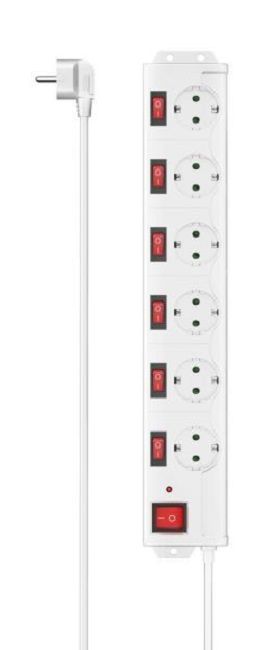 Разклонител Hama - 223159, 6 гнезда, 1.4 m, бял | Ozone.bg