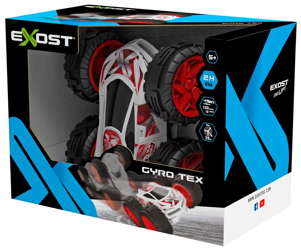 Радиуправляема количка Exost - Silverlit Gyrotex RC Stunt Racer, 1:12 ...