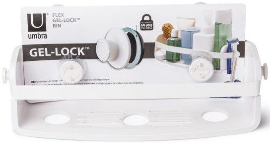 Рафт за баня с вакуумно закрепване Umbra - Flex Gel-Lock, бял | Ozone.bg