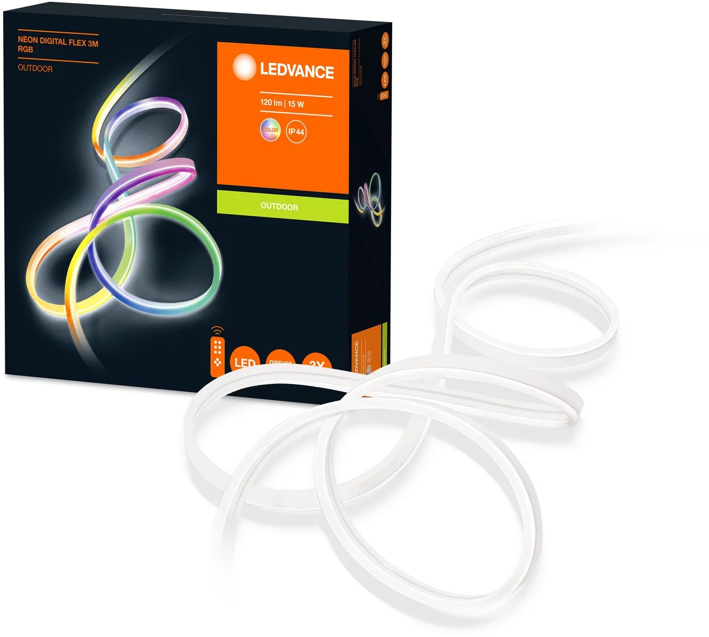 RGB смарт лента Ledvance - Neon Digital Flex, 15W, 3 m, бяла | Ozone.bg