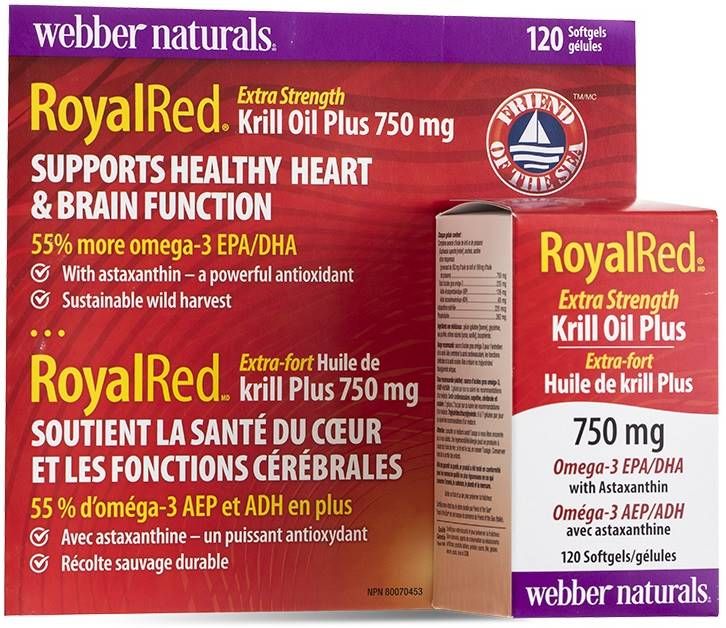 RoyalRed Krill Oil Plus, 120 софтгел капсули, Webber Naturals | Ozone.bg
