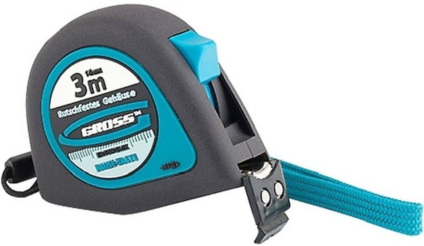 Ролетка Gross - Ergonomisch, 3 m x 16 mm, магнитен гумиран накрайник ...