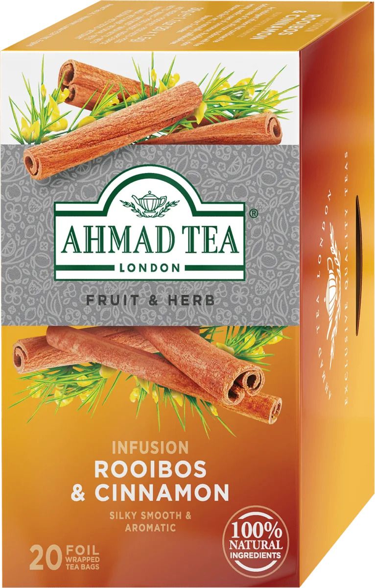 Rooibos & Cinnamon Плодов чай, 20 пакетчета, Ahmad Tea | Ozone.bg
