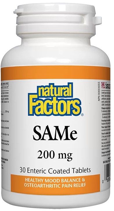 SAMe, 200 mg, 30 таблетки, Natural Factors | Ozone.bg