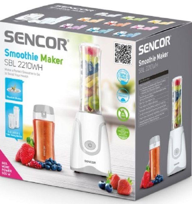 Шейкър Sencor - Smoothie, 0.6l, 1 степен, 500W, бял | Ozone.bg