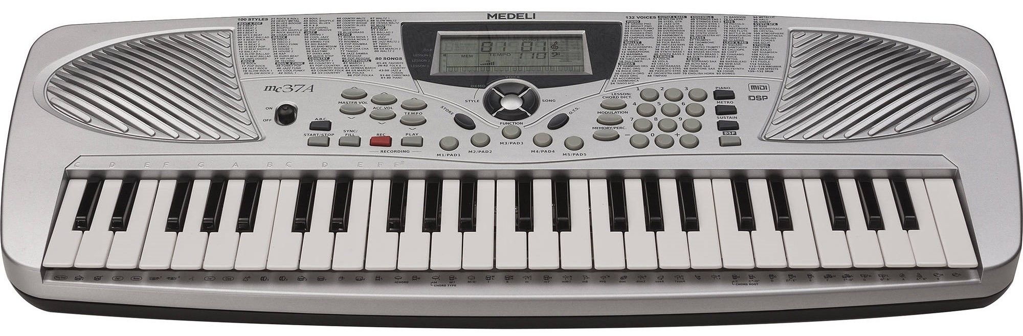 Синтезатор Medeli - MC37A, сребрист | Ozone.bg