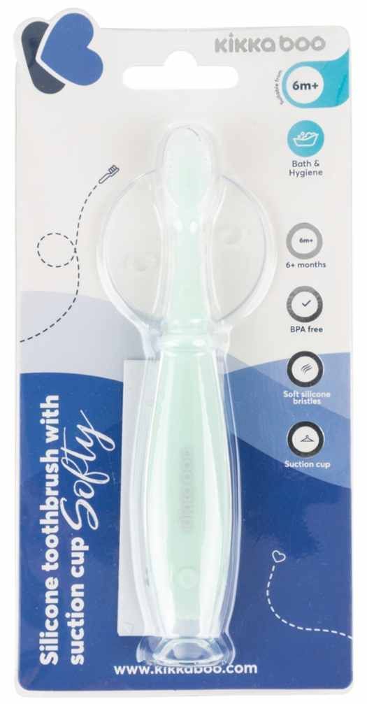 Силиконова четка за зъби KikkaBoo - Softy, Mint | Добра цена | Ozone.bg