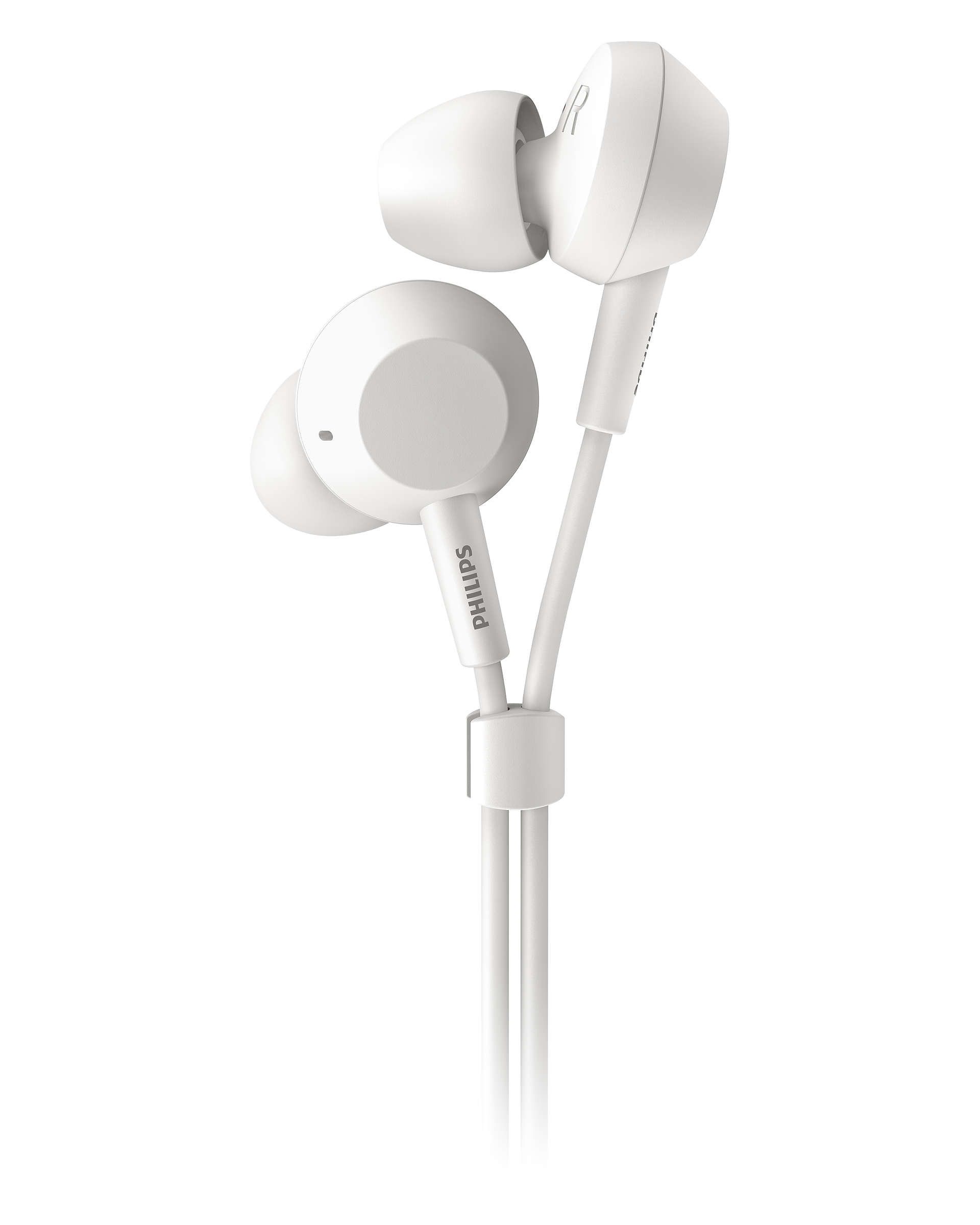 Слушалки с микрофон Philips - TAE4105, бели | Ozone.bg
