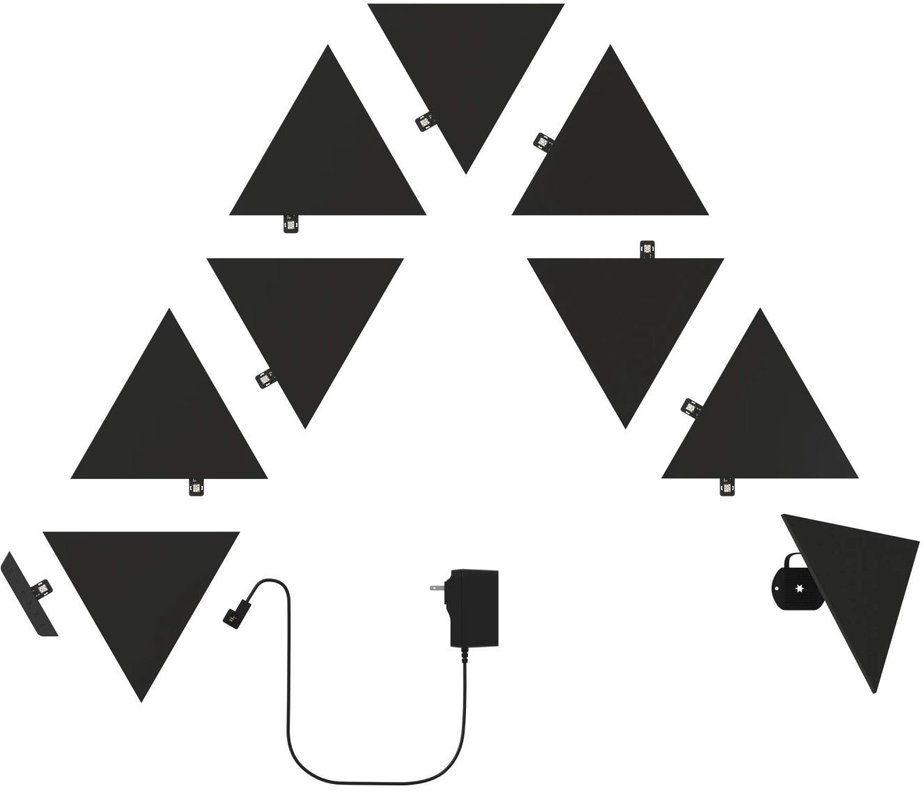 Смарт светлинни панели Nanoleaf - Mini Triangles, Expansion Pack, 10 бр ...