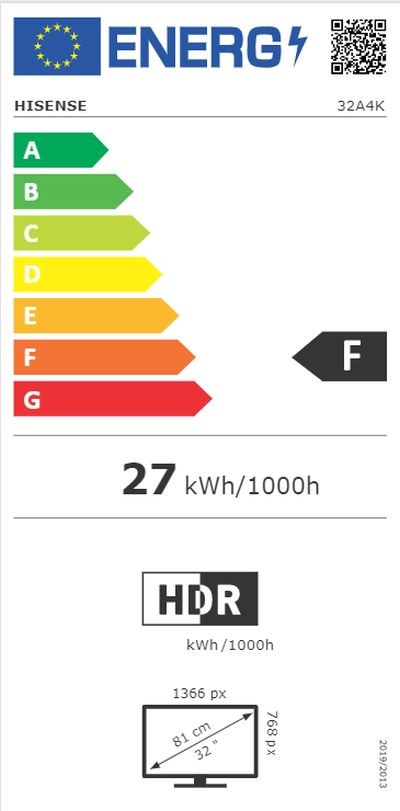 Смарт телевизор Hisense - 32A4K, 32'', HD, DLED, черен ТОП цена | Ozone.bg